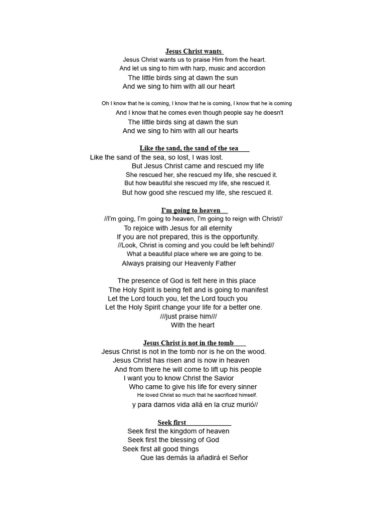 Pentecostal Choruses Lyrics | PDF | Jesus | Glory (Religion)