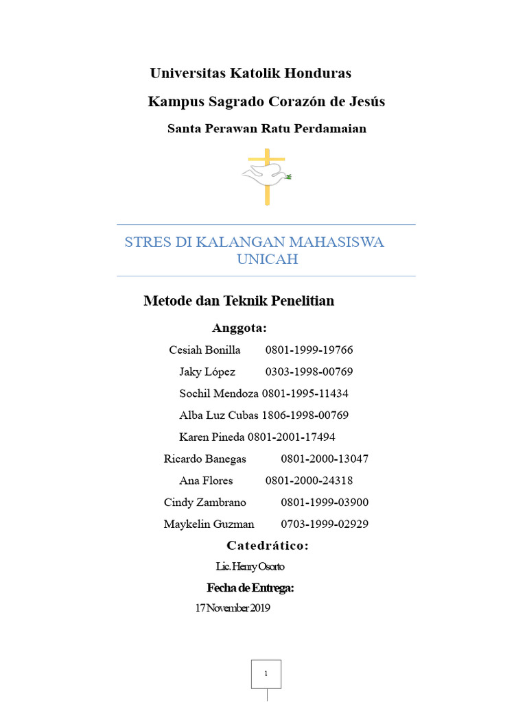 Stres Akademik di Kalangan Mahasiswa UNICAH | PDF