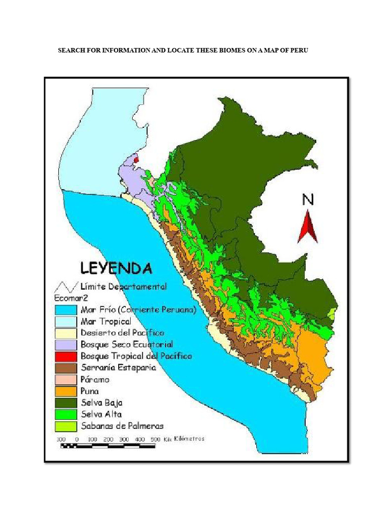 Search For Information and Locate These Biomes On A Map of Peru. | PDF ...