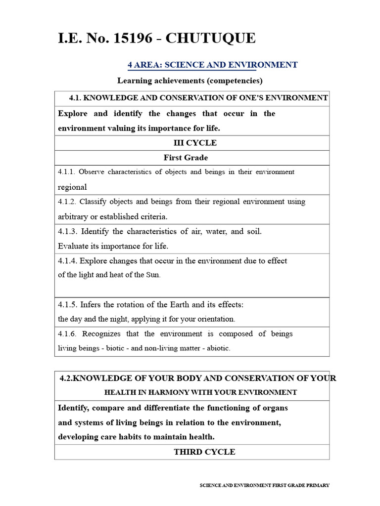 First Grade Science: Environment & Health | PDF | Natural Environment ...