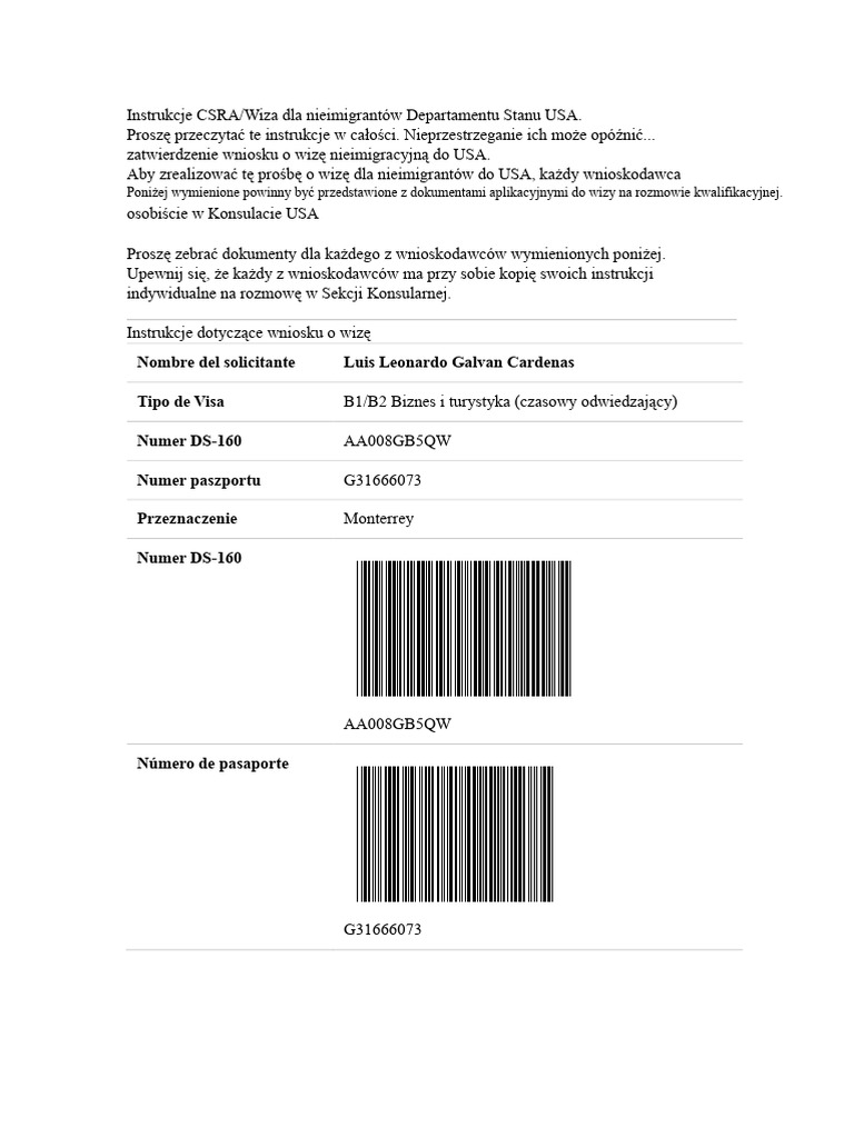 Instrukcje CSRA Visa | PDF