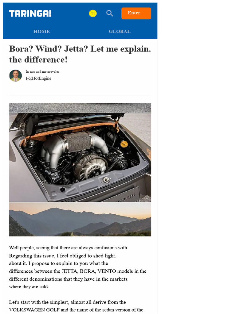Jetta, Bora, Vento: Model Differences Explained | PDF