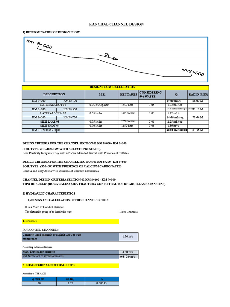 1 DESIGN OF GENERAL KANCHAL CHANNEL.pdf | PDF | Earth Sciences | Civil ...