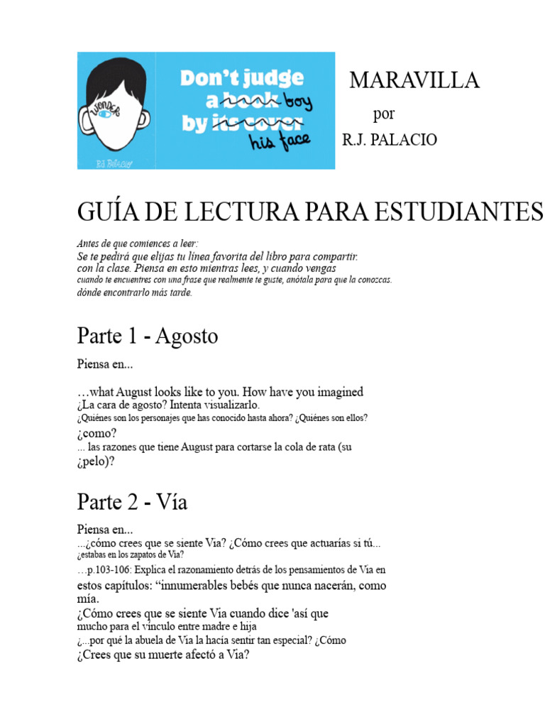 Guía de Lectura Del Estudiante Maravilloso | PDF
