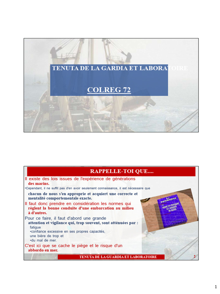 Règlement COLREG 72 : Prévention Abordages | PDF | Radar | Propulsion ...