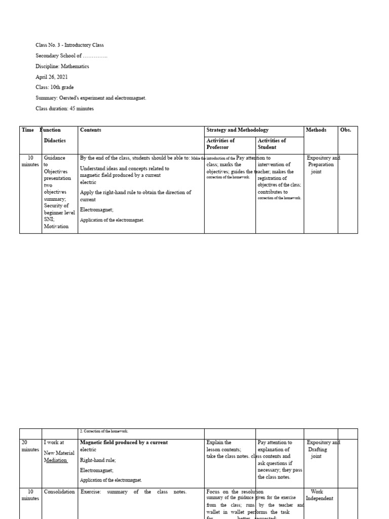 Class No. 3 Unit 03 10th Grade | PDF | Electric Current | Magnetic Field