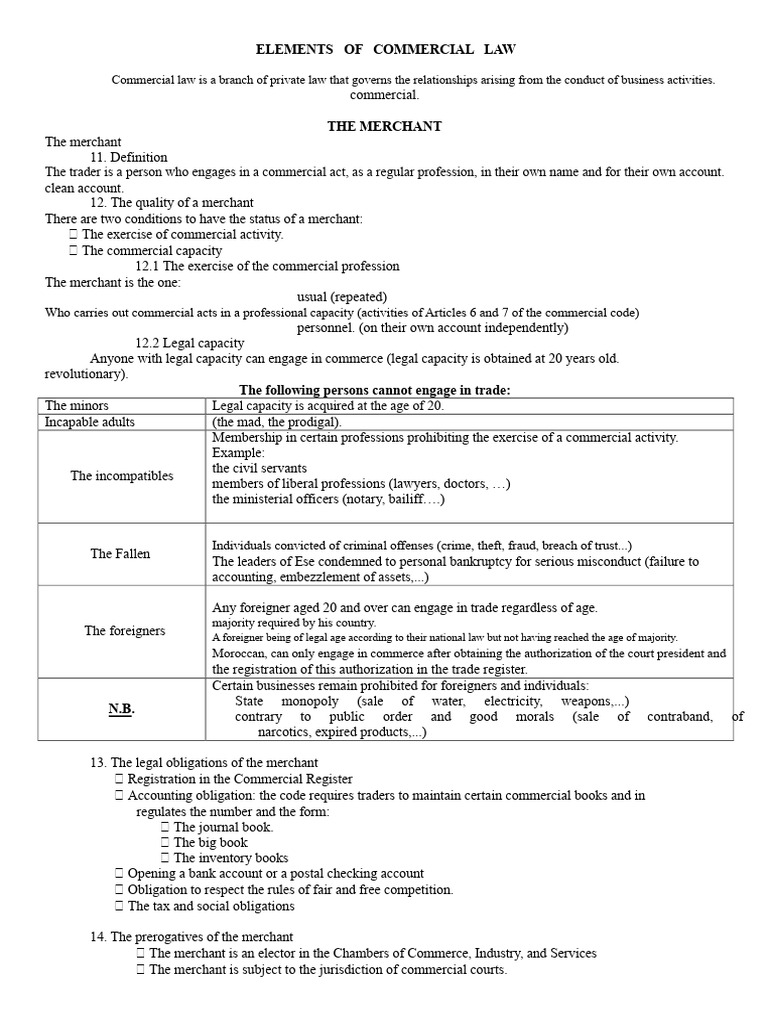Elements of Commercial Law | PDF | Cheque | Lease