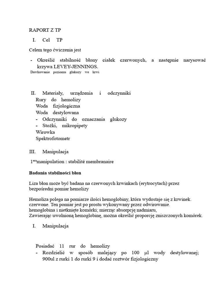 RAPORT Z TP - Technologia Biomedyczna | PDF