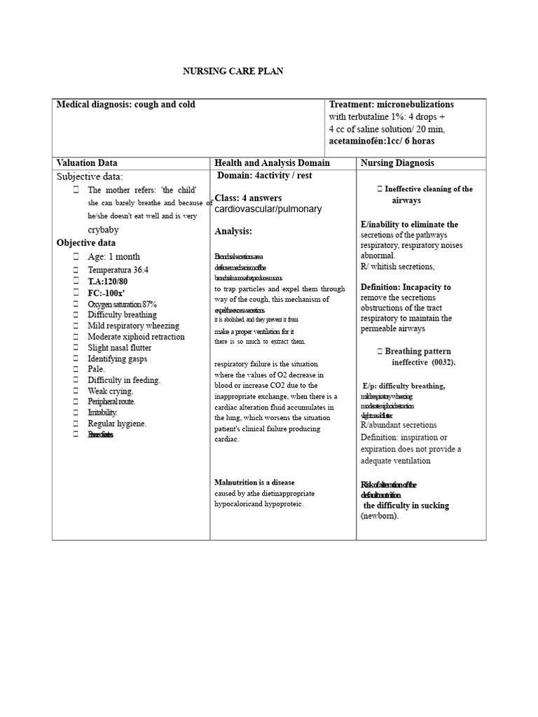 Nursing Care Plan For Respiratory Distress | PDF | Respiratory System ...