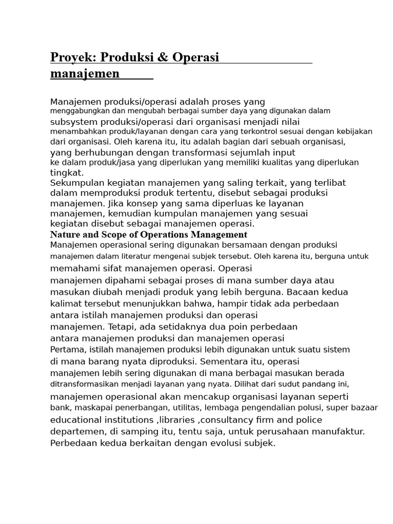 Manajemen Produksi dan Operasi Efektif | PDF