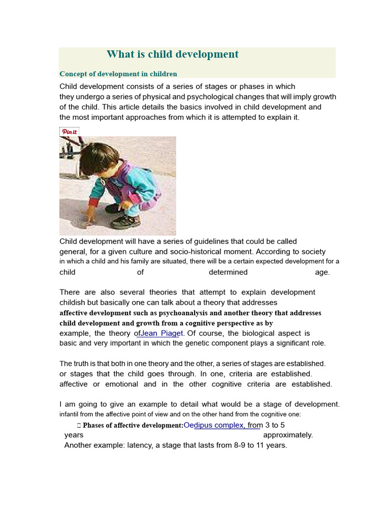 What Is Child Development | PDF