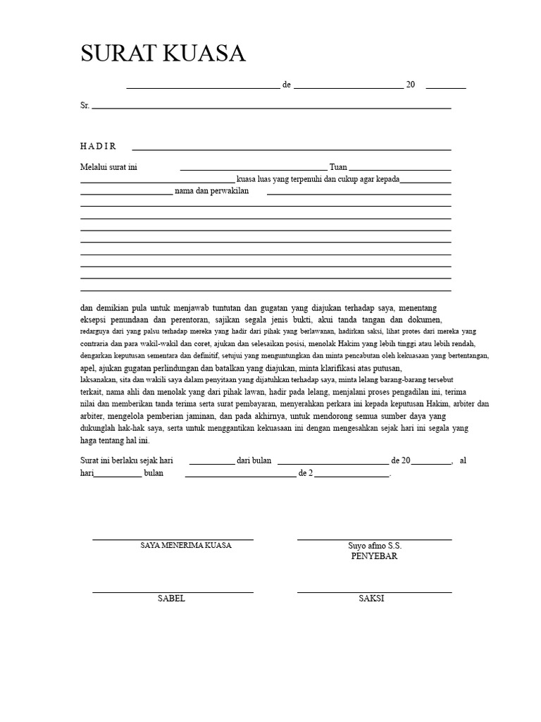 Surat Kuasa | PDF