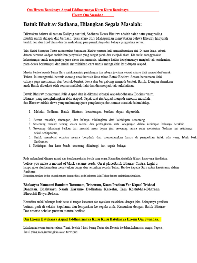 Sadhana Bhairav | PDF