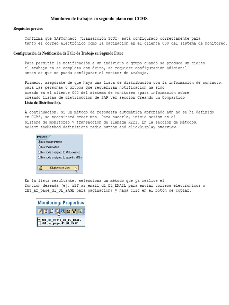 Monitoreo de Trabajos en Segundo Plano Con CCMS | PDF | Botón (Computación) | Software