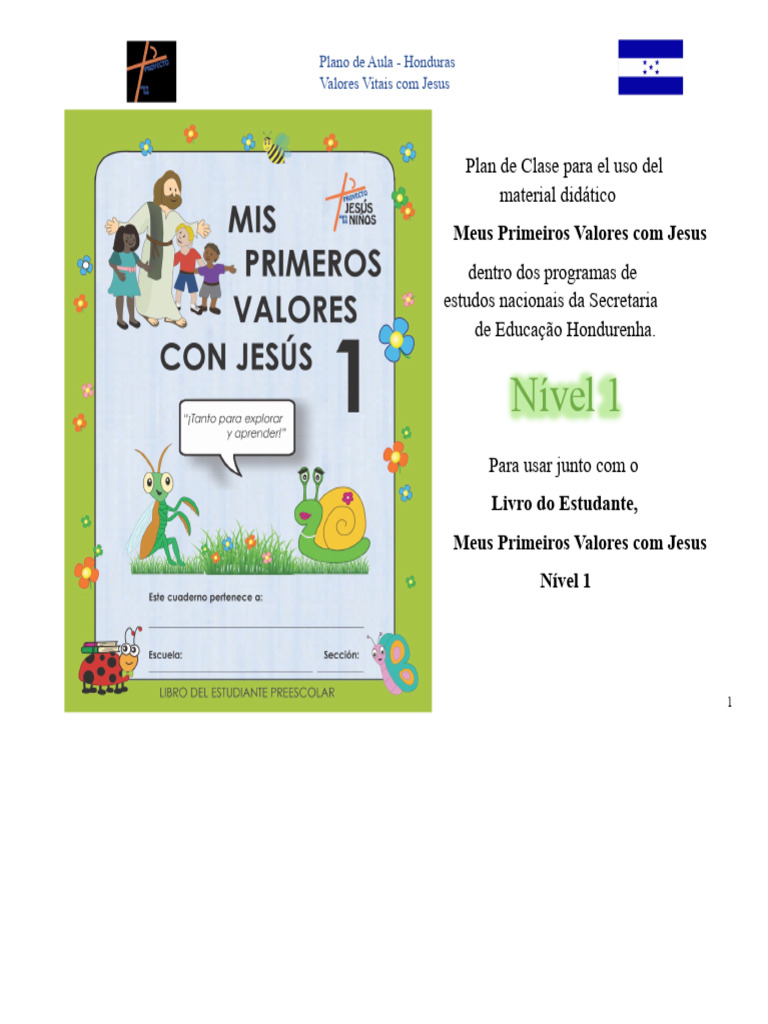 PLANO DE AULA, guia de Pré-escolar 1 2 | PDF | Jesus | Amor