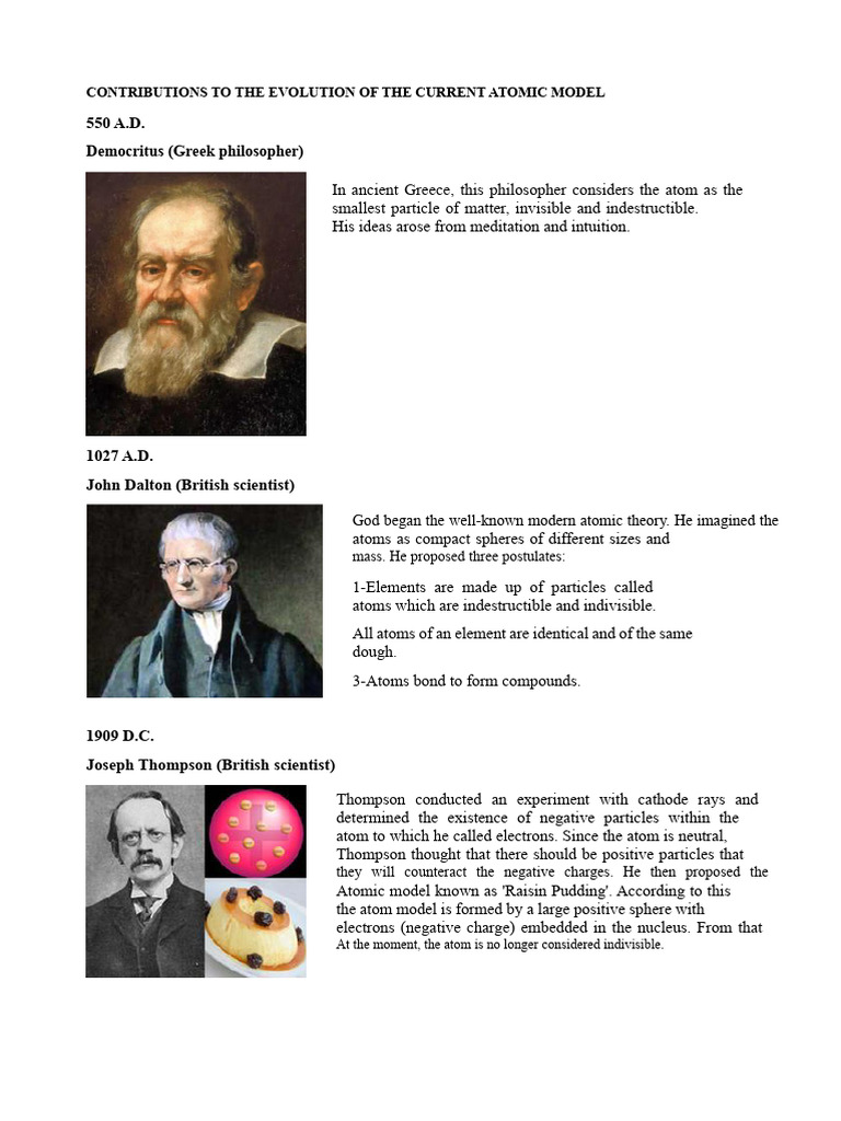 Evolution of the Atomic Model | PDF | Atoms | Electron