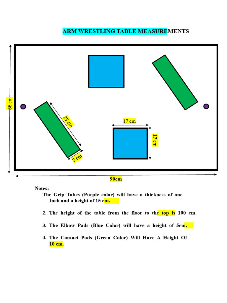 Arm Wrestling Table Specifications | PDF