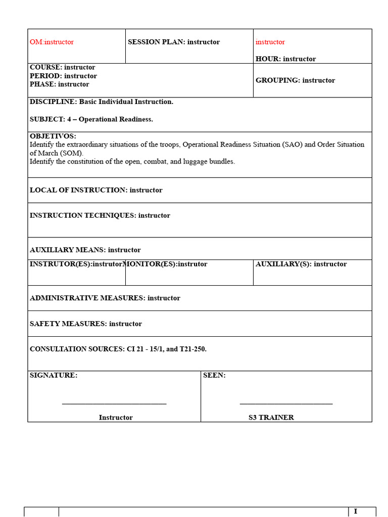 Operational Readiness Training Plan | PDF