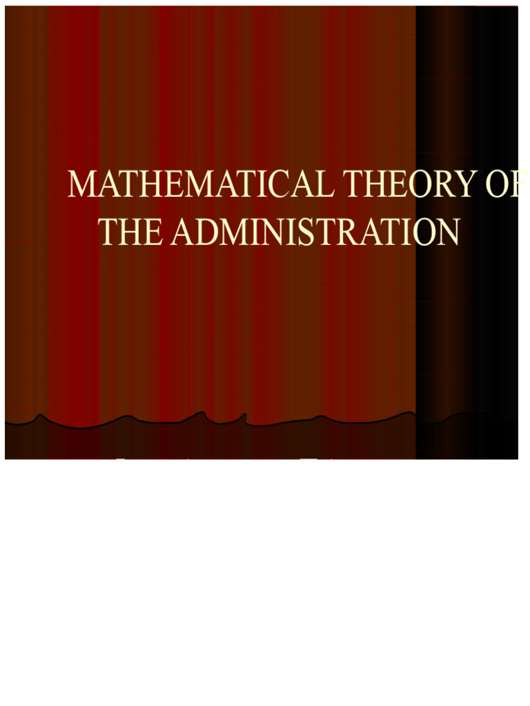 MATHEMATICAL THEORY OF MANAGEMENT | PDF | Decision Making | Decision Theory