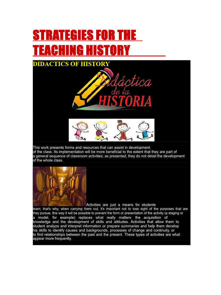 Effective History Teaching Strategies | PDF | Knowledge | Learning