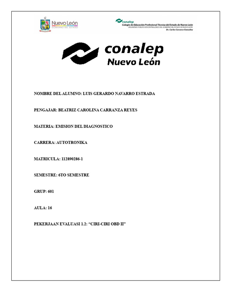 Ciri-Ciri Obd Ii | PDF