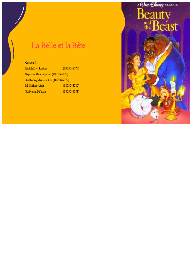 Analyse de "La Belle et la Bête" | PDF
