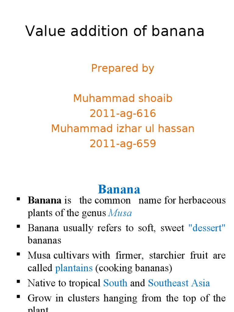 Banana Value Addition | Banana | Edible Plants