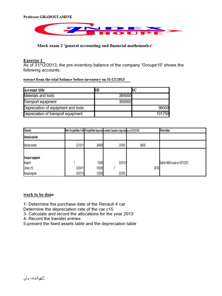 Mock Exam 2 "General Accounting and Financial Mathematics" | PDF ...