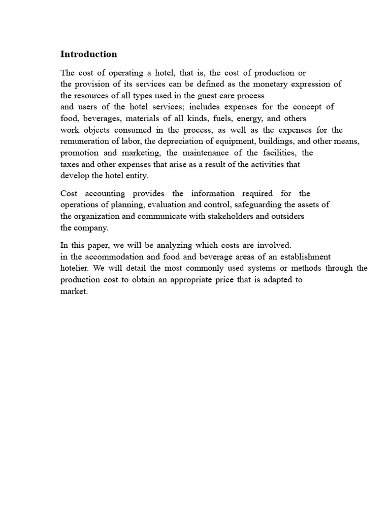 Hotel Cost Management Strategies | PDF | Inventory | Value (Economics)