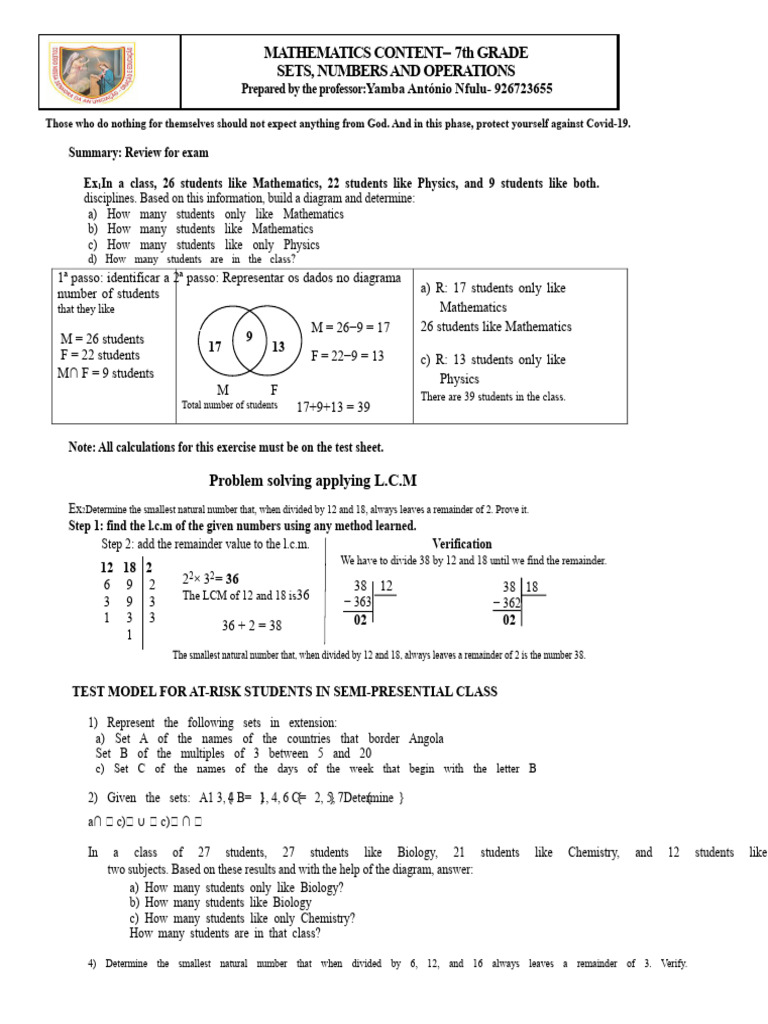 Mathematics Review - 7TH Grade. | PDF | Mathematics
