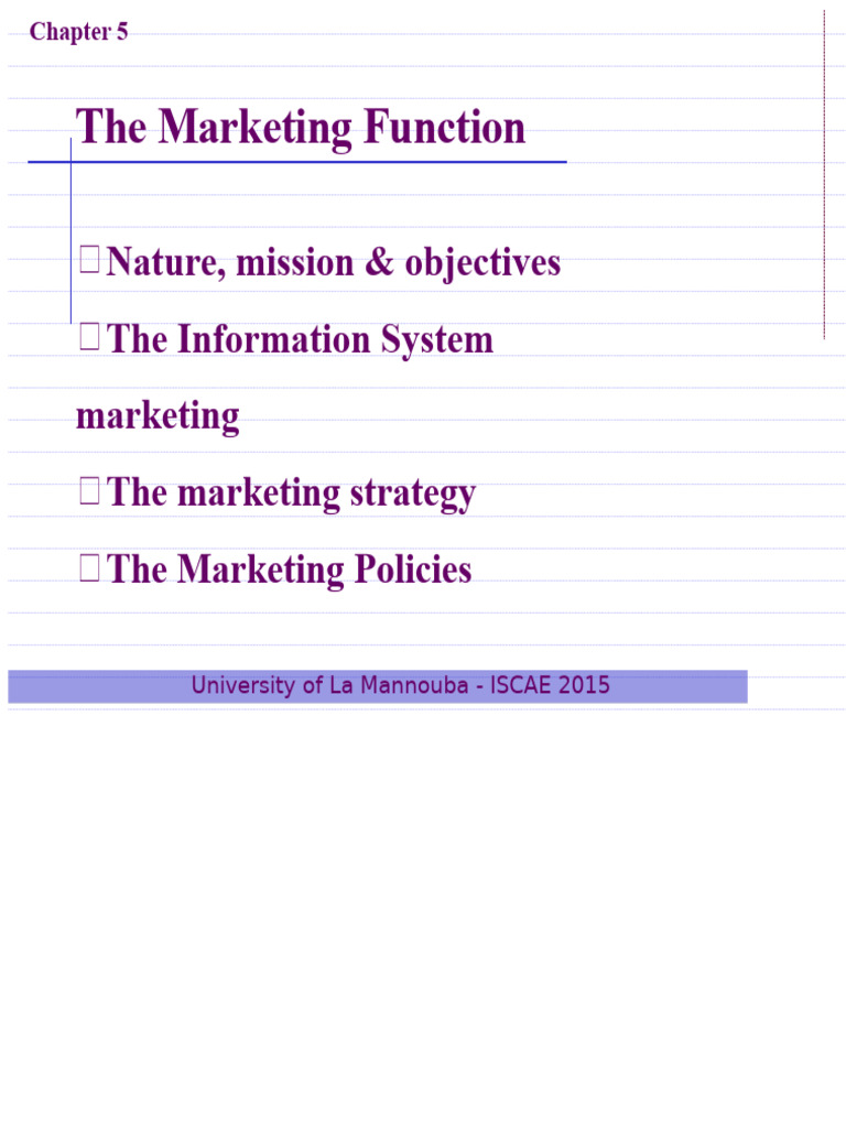 Chapter 5 The Marketing Function | PDF | Marketing | Market Segmentation