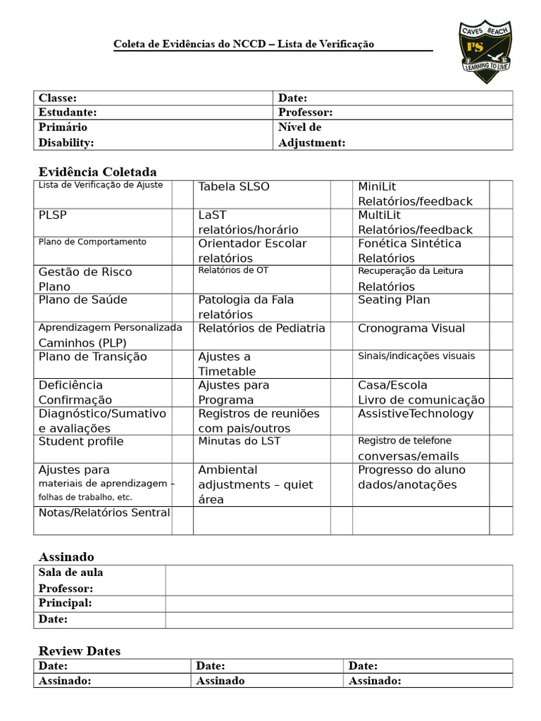 coleta de evidências do nccd | PDF