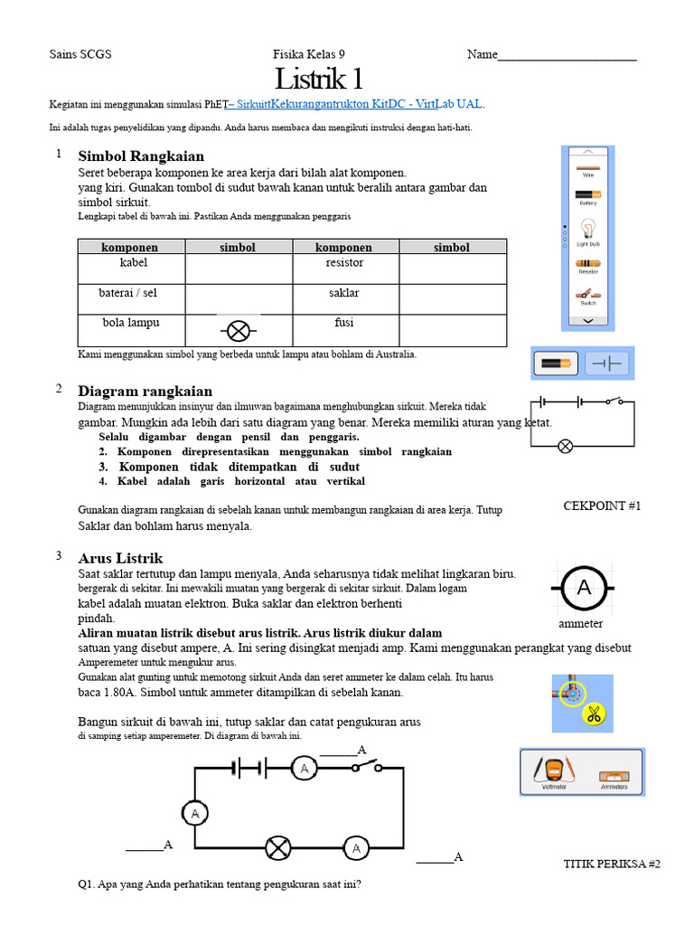 PhET - Sirkuit Listrik - Laboratorium Virtual | PDF