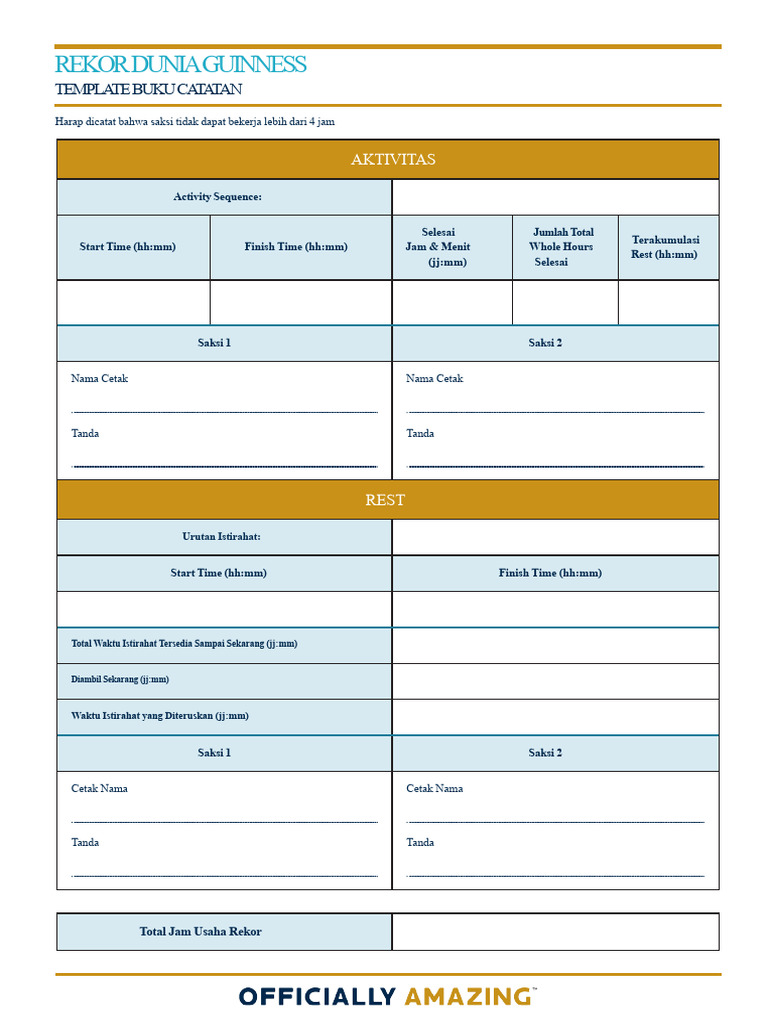 Template Buku Catatan Rekor Dunia | PDF