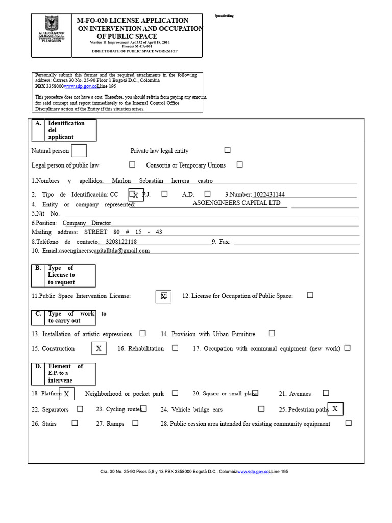 public space occupation license..docx | PDF | Road | Sidewalk