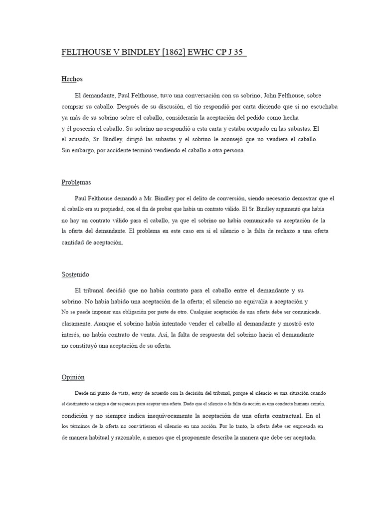 Felthouse Contra Bindley | PDF