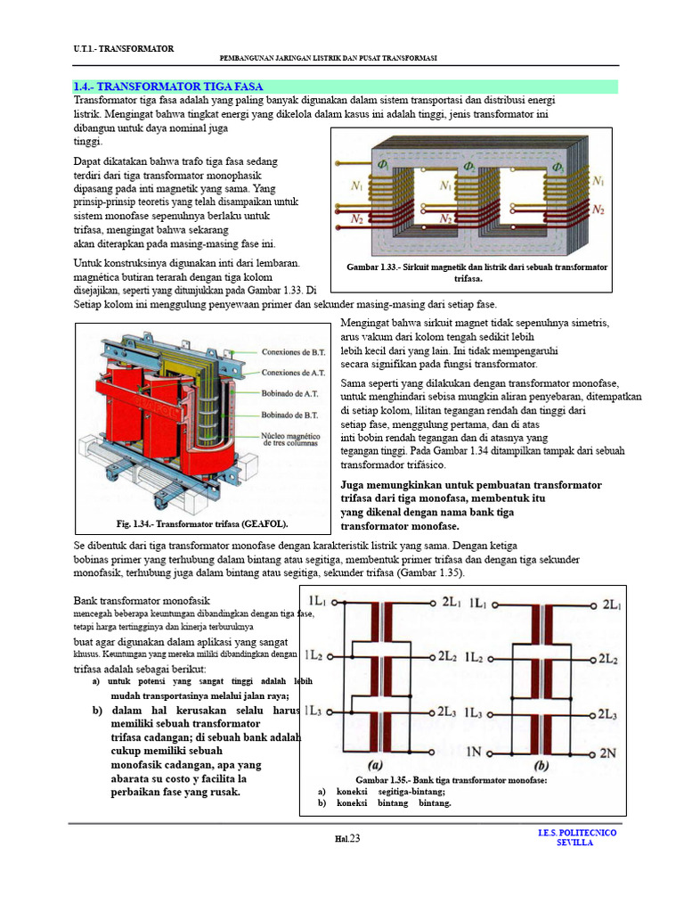 Transformator Tiga Fasa: Koneksi dan Fungsi | PDF