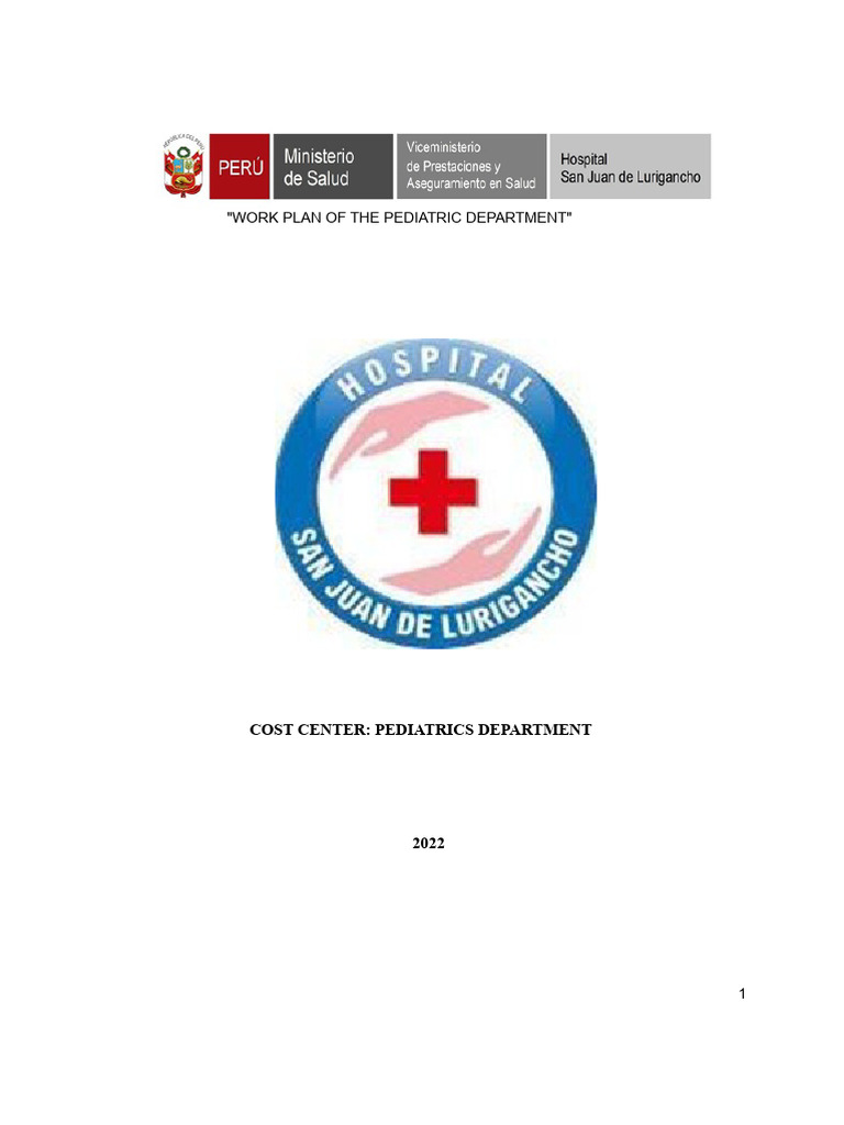 Work Plan Pediatrics Department - 2022 - With Observations and Changes ...