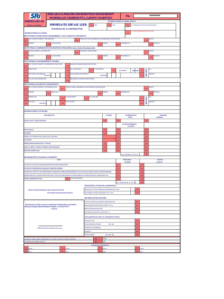 Formularz 108 | PDF