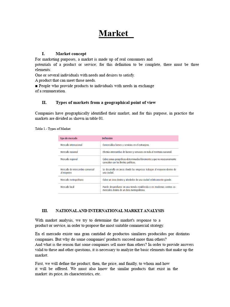 National vs. International Market Analysis | PDF | Market (Economics ...