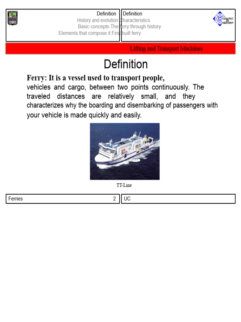 Definition and History of Ferries | PDF | Marine Propulsion | Steamboat
