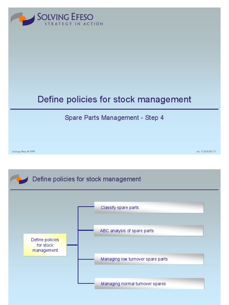 70.14 Spare Parts Step4 - Define Policies For Stock Management ...