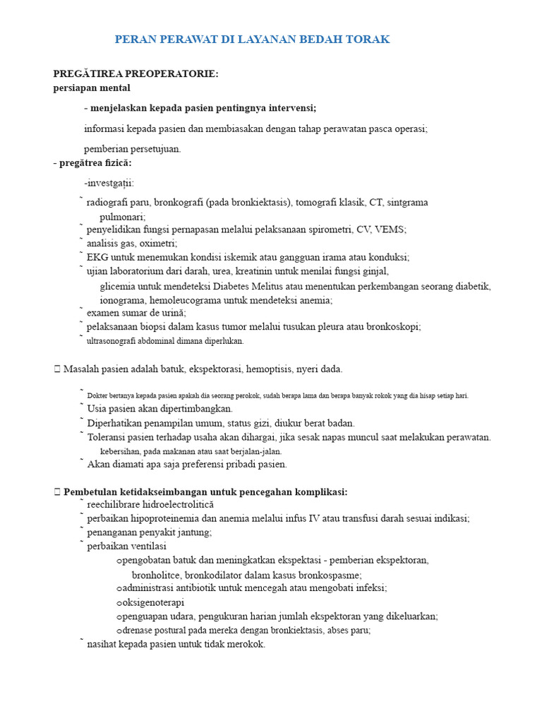 PERAN PERAWAT DALAM LAYANAN BEDAH TORAKS | PDF