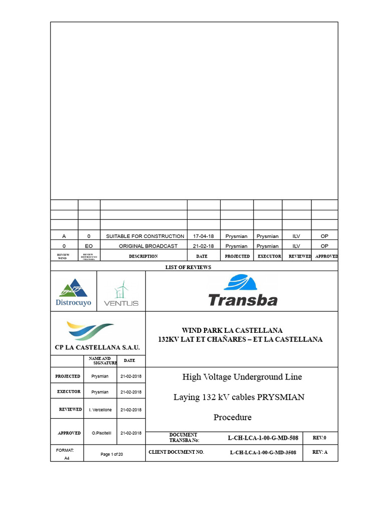 High Voltage Cable Installation Guide | PDF | Pipe (Fluid Conveyance ...