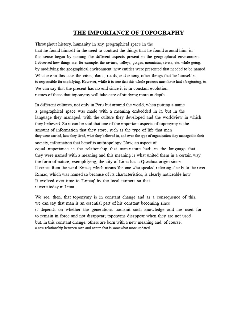 The Importance of Toponymy | PDF