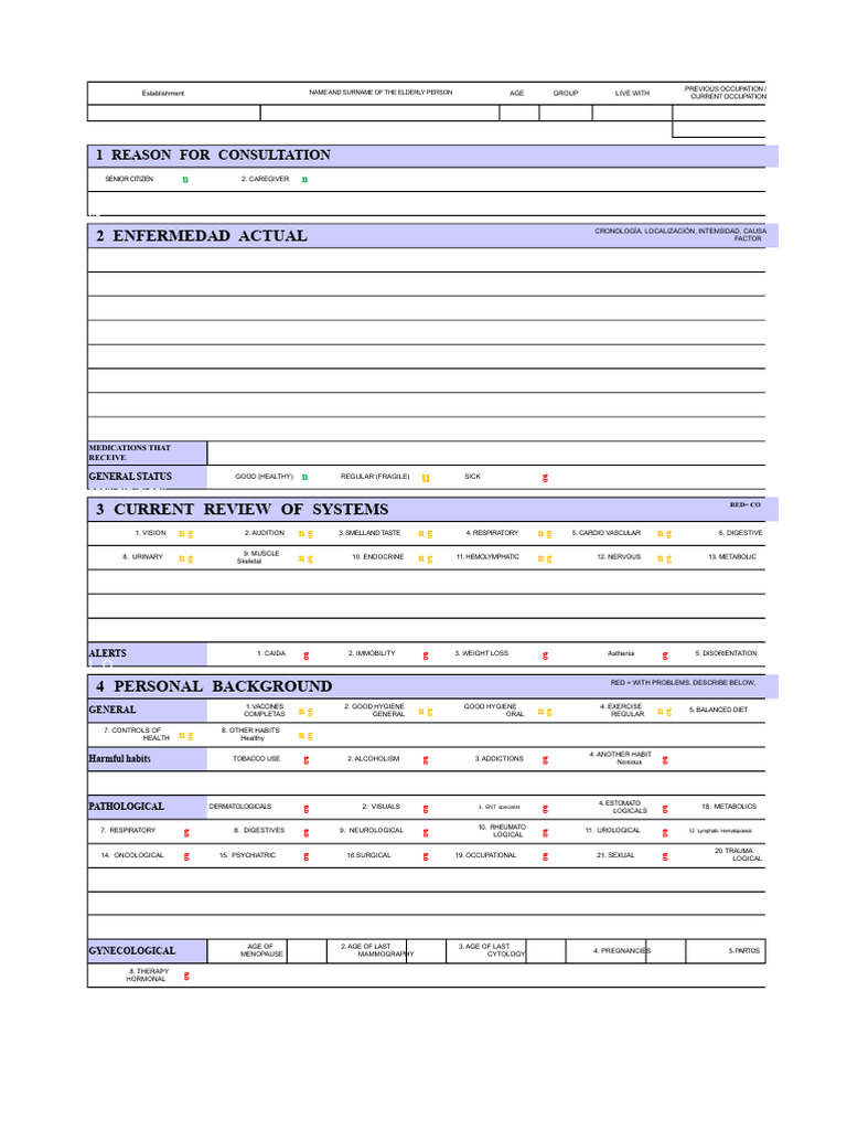 Form 057 Senior Adult Final HCL | PDF | Geriatrics | Medical Specialties