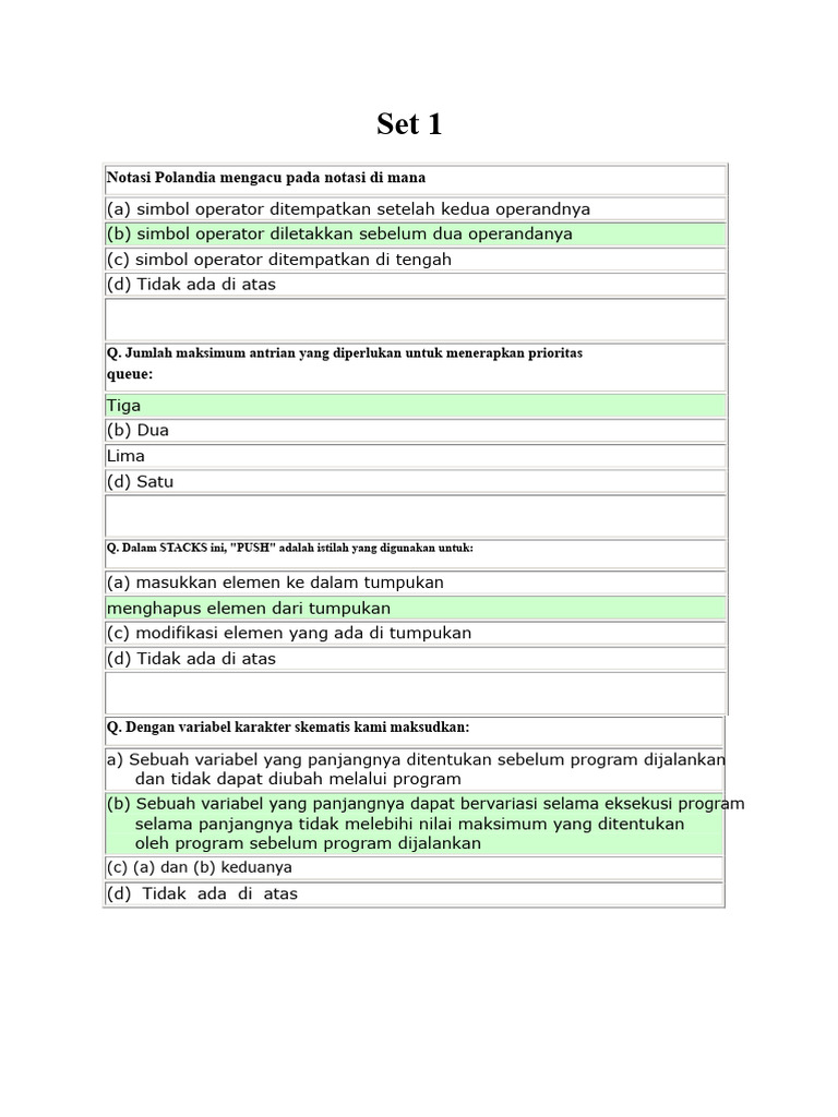 Struktur Data dan Algoritma MCQ'S | PDF