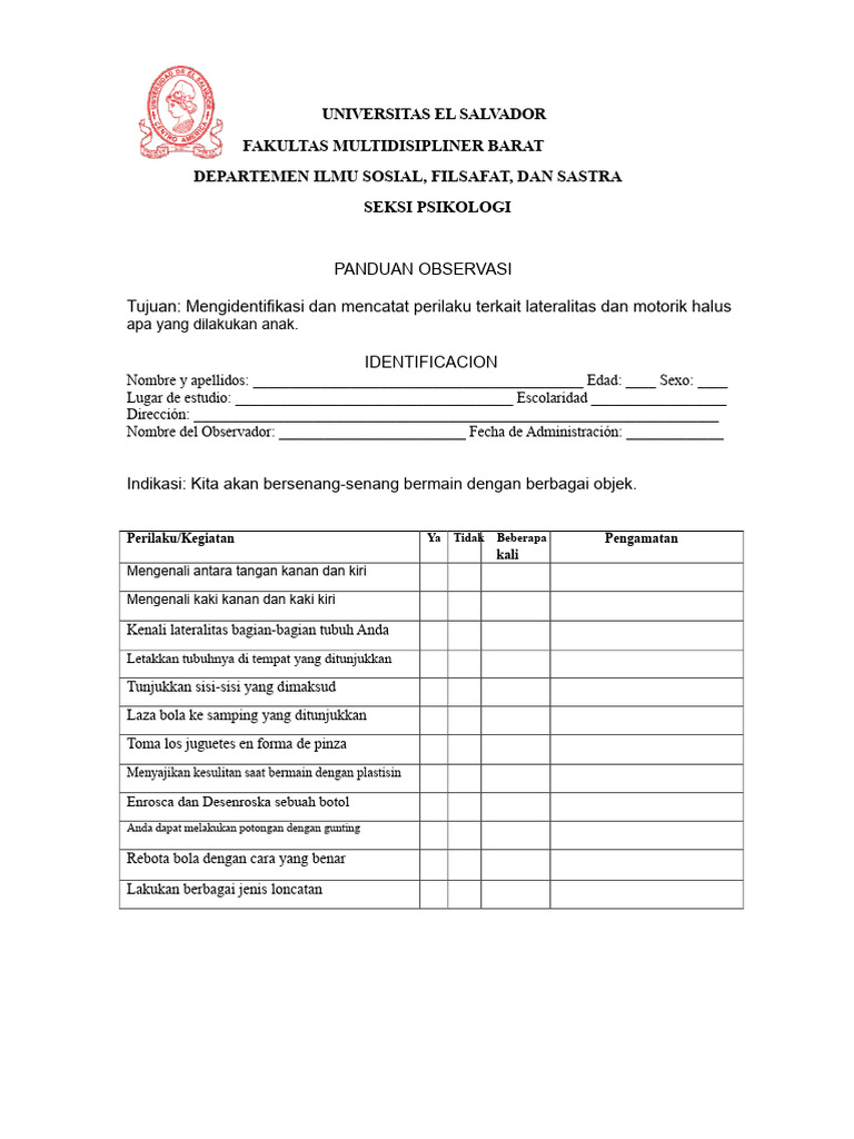 Panduan Observasi | PDF