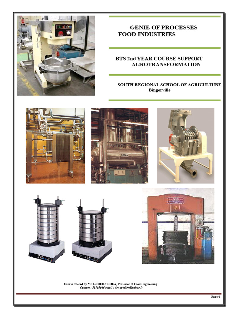 elements of food industrial process engineering course | PDF | Heat ...