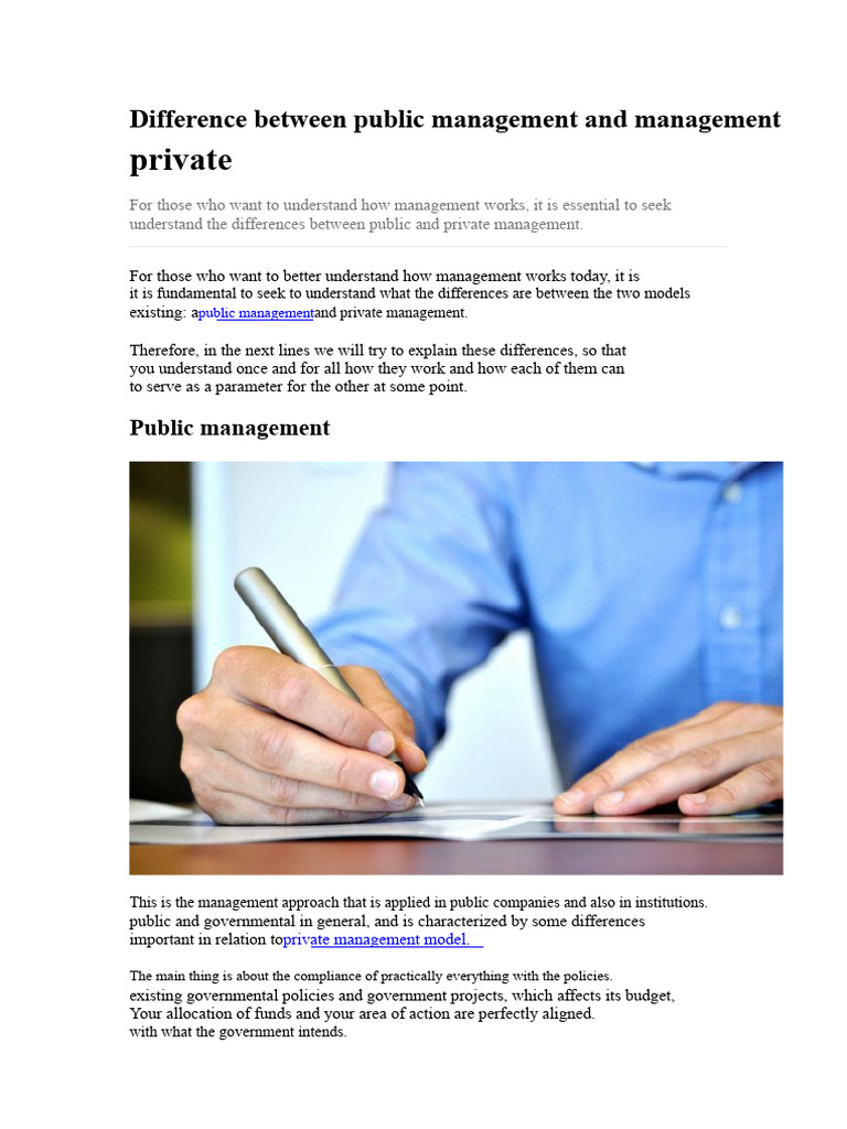 Public vs. Private Management Explained | PDF | Policy | Economies